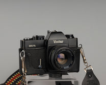 Vivitar 220/SL 35mm SLR camera with 50mm f1.8 len and ever-ready case ...